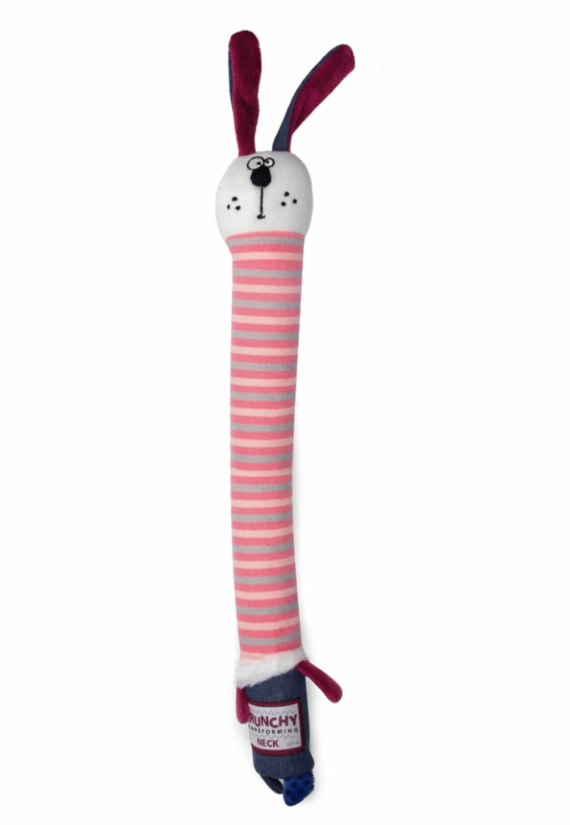 GiGwi игрушка для собак Crunchy neck, заяц для собак с хрустящей шеей и пищалкой, 28 см