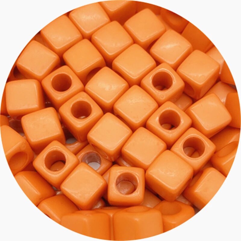 Акриловые квадратные бусины MYDEMBMSSYGYI 50 шт, 7 мм Оранжевый, Orange