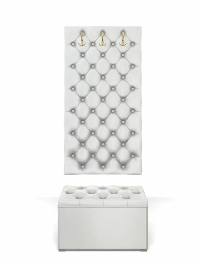 Прихожая Betel Мишель Панель вешалка Мишель 750+Пуф Мишель 750 В. Милк