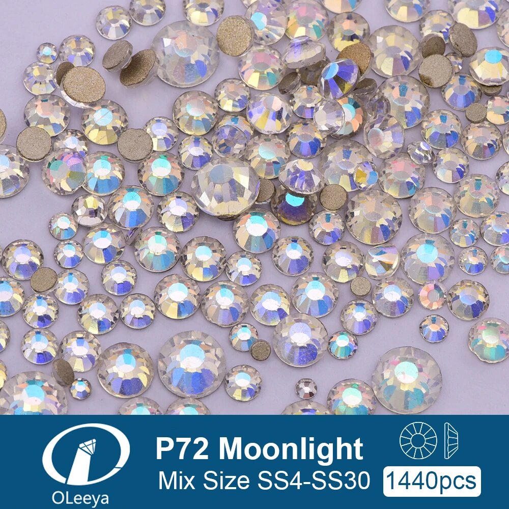 Oleeya SS4-SS30 1440 Золотые стразы для декорирования ногтей p72 Moonlight