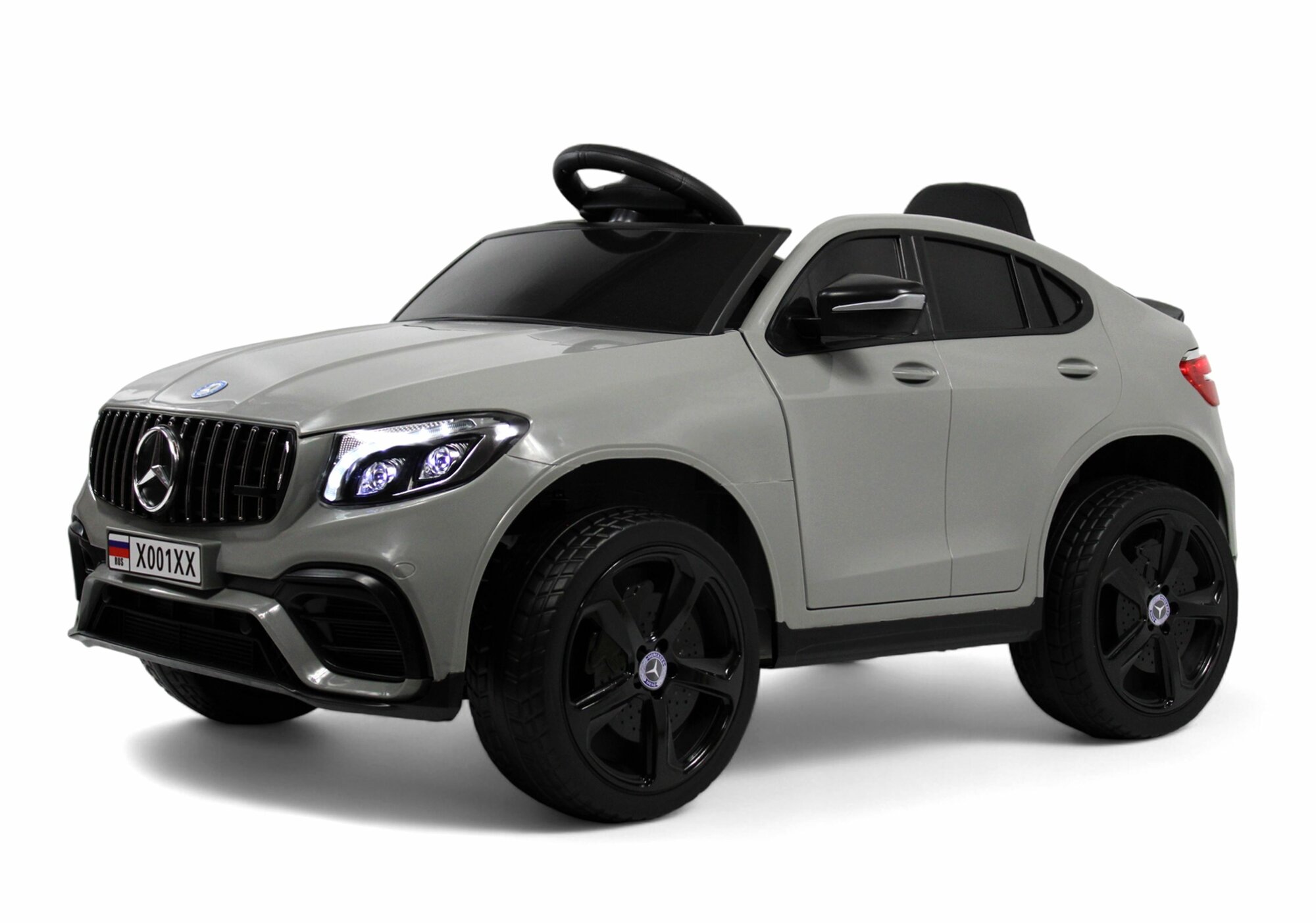 Детский электромобиль RiverToys X001XX с дистанционным управлением, полноприводный, одноместный серый