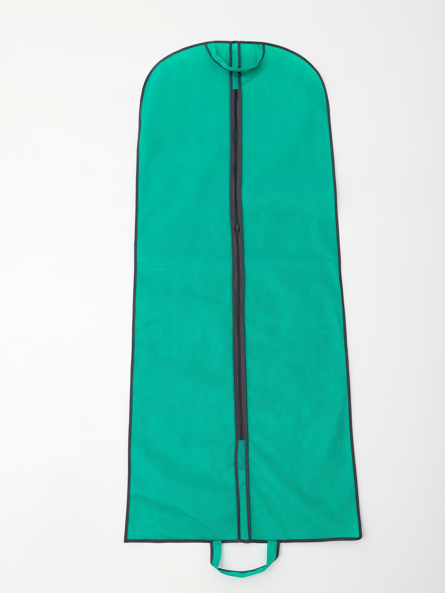 Чехол для одежды 150*60 см на молнии спанбонд зеленый с ручкаи
