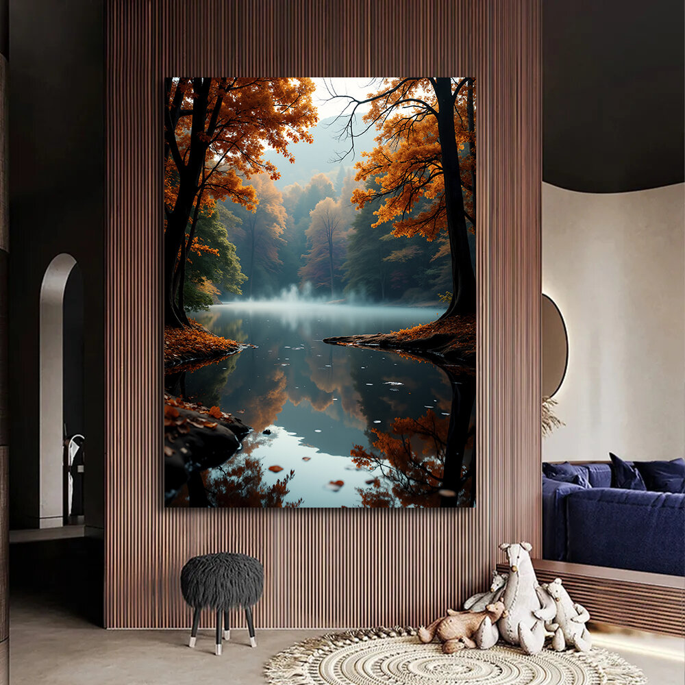 Пейзаж / природа, картина лес / река, 20х30 см, горы, море