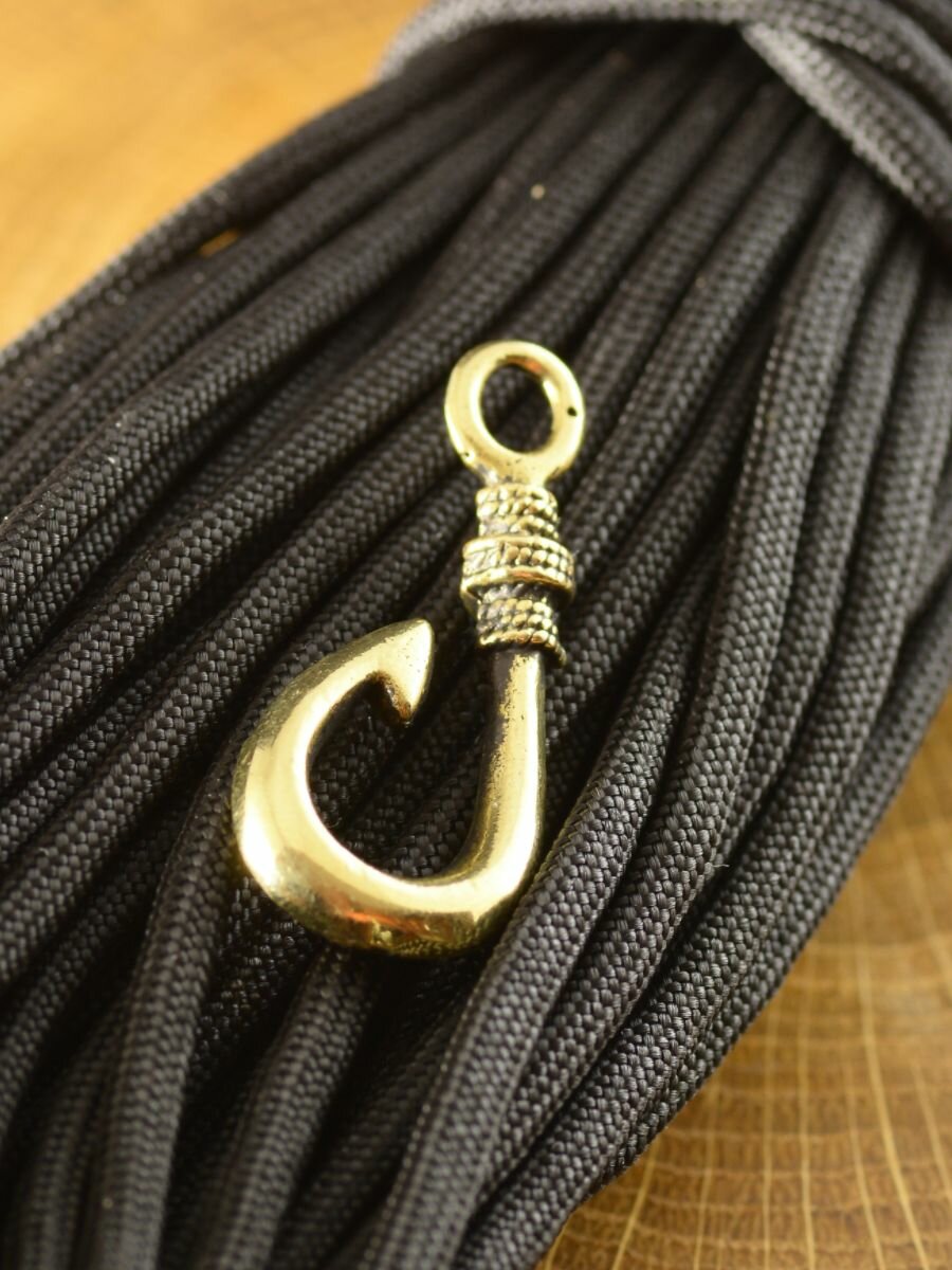 Застежка для браслета из паракорда Hobbylive, подвеска из ювелирной латуни - Крючок рыболовный