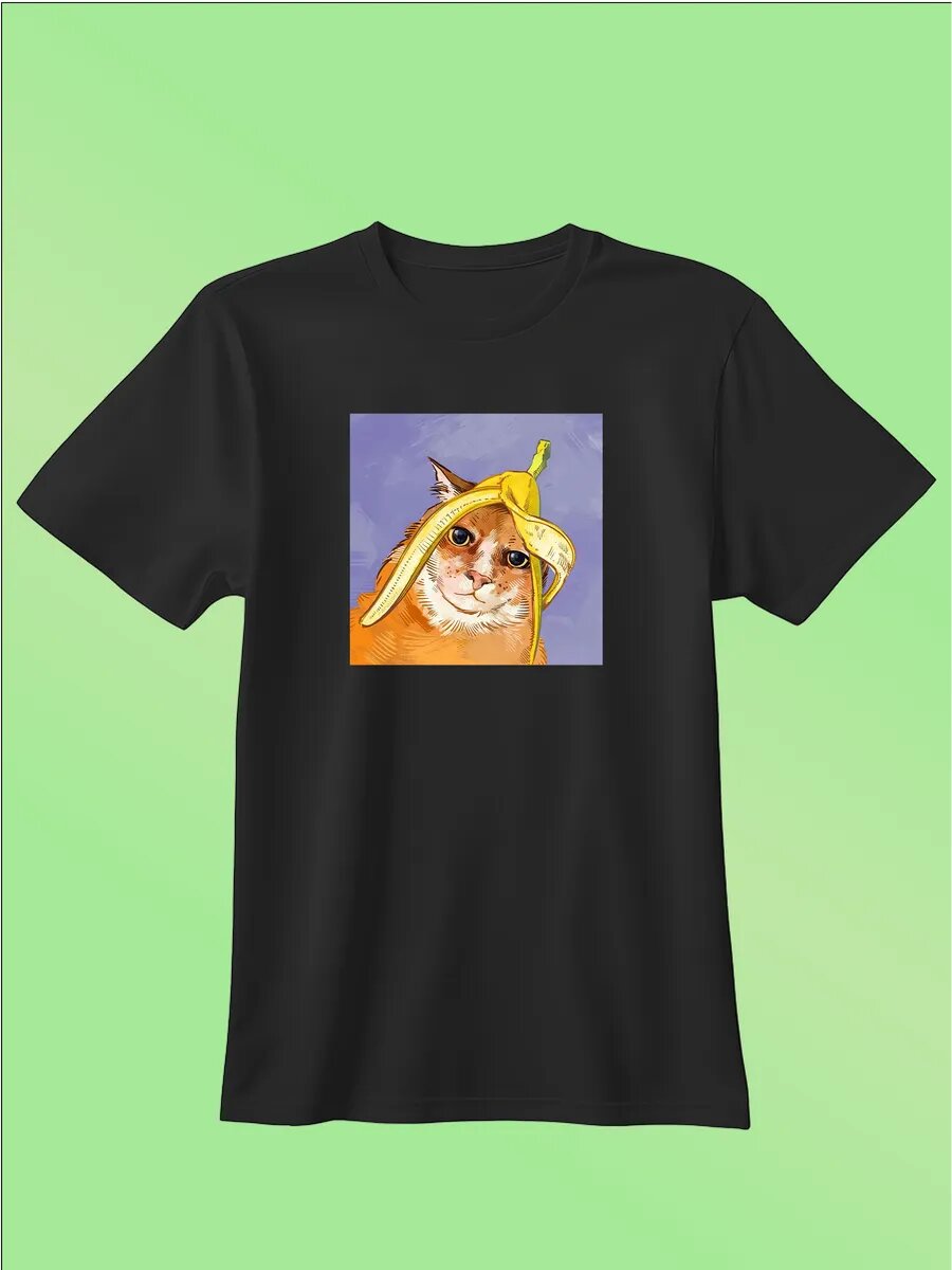 Футболка кот с бананом