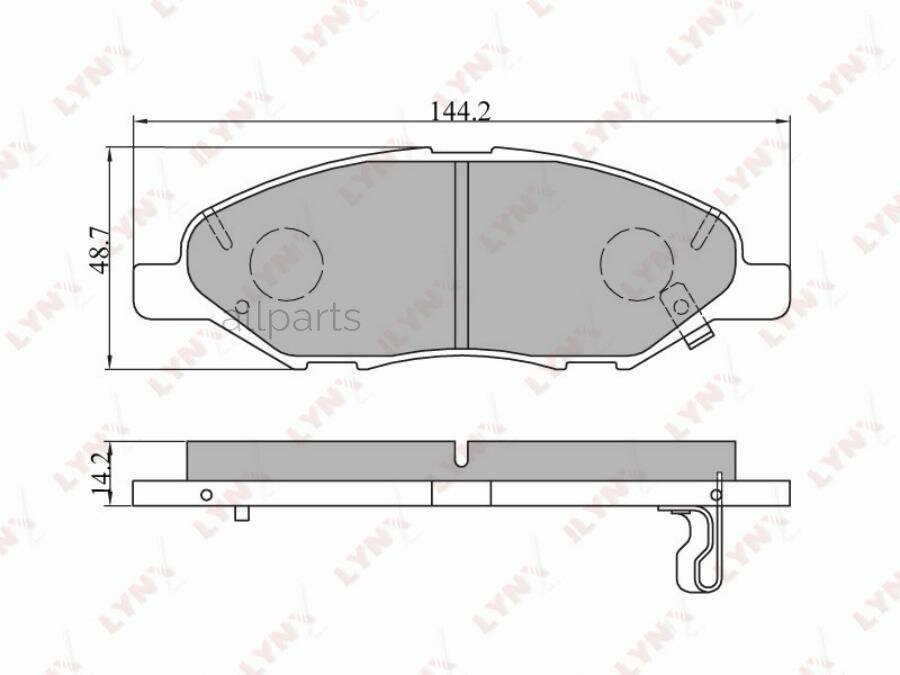 LYNXAUTO BD5707 Колодки тормозные дисковые | перед прав/лев | LADA VESTA