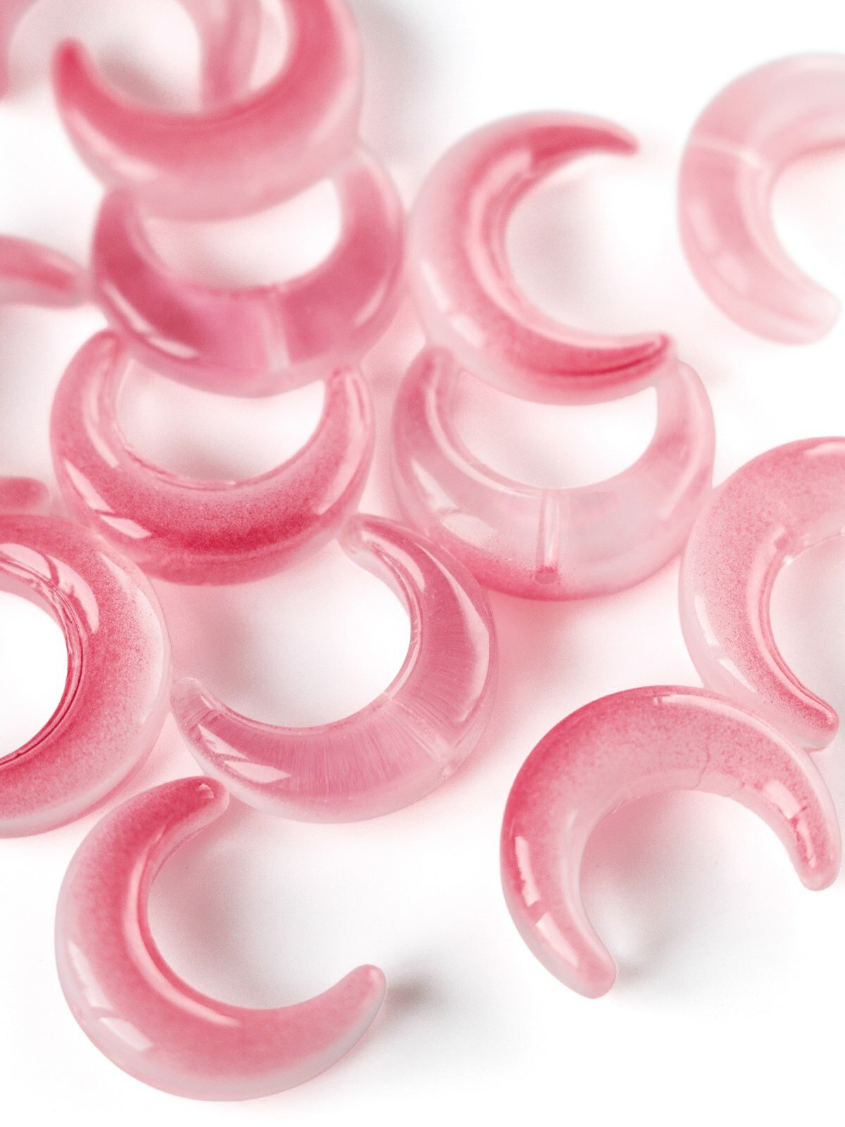 Бусины стеклянные Лэмпворк 20 шт, 16.5x13x5.5 мм, розовый