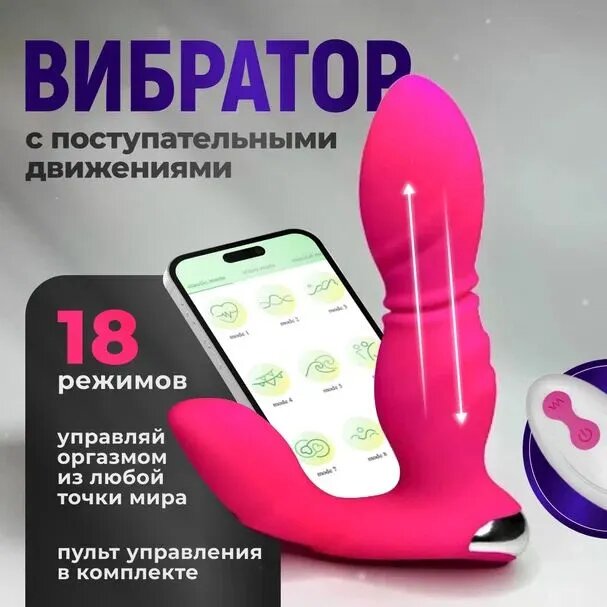 Вибратор для женщин с управлением через приложение с телефона и пультом
