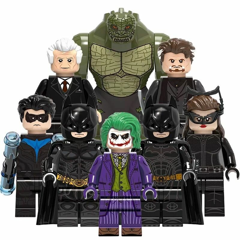 Набор минифигурок Супергерои DC Бэтмен Темный Рыцарь 8 шт / Джокер / Конструктор совместим с лего