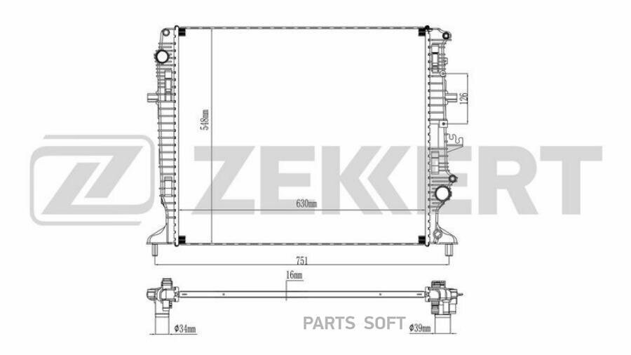 ZEKKERT MK-1288 Радиатор охлаждения Geely Atlas 16- (замена на MK-1321) ()