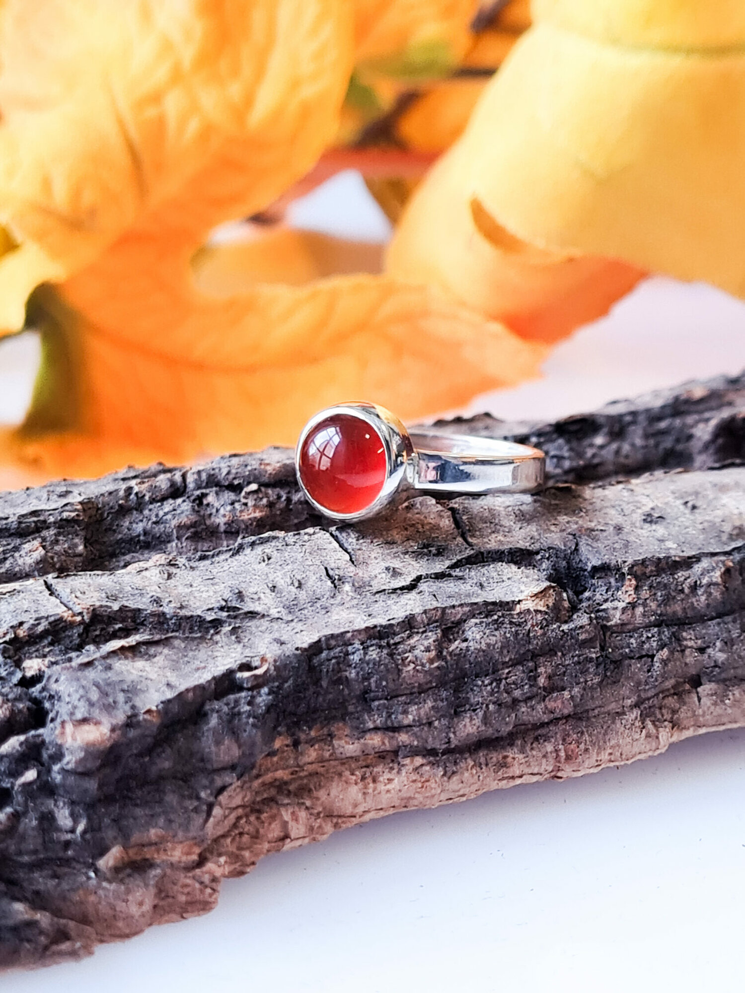 Кольцо, серебро, 925 проба, серебрение, сердолик