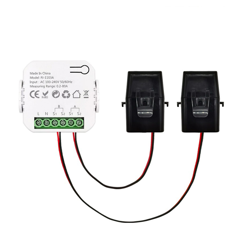 Tuya Wi-Fi Energy Switch Многофункциональный измеритель напряжения и силы тока Приложение для мобильного телефона Статистика мощности в реальном времени Ежедневно Ежемесячно Запрос общего энергопотребления с функцией настройки мощности