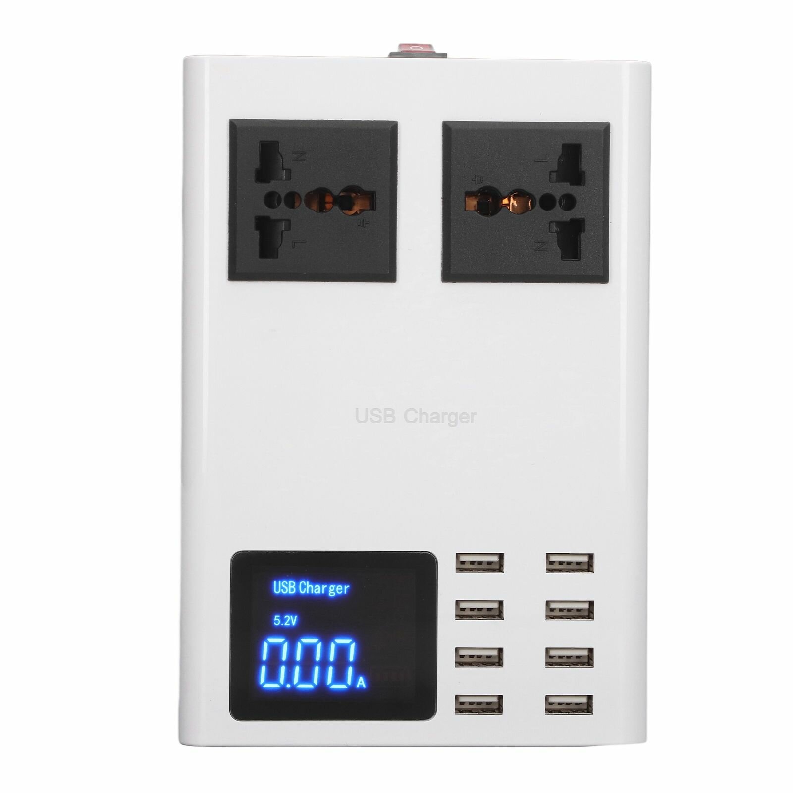 LED USB Зарядное Устройство Адаптер с LCD Дисплеем и Защитой От Перенапряжения, Перегрева 8 Портов EU Вилка AC100 240V