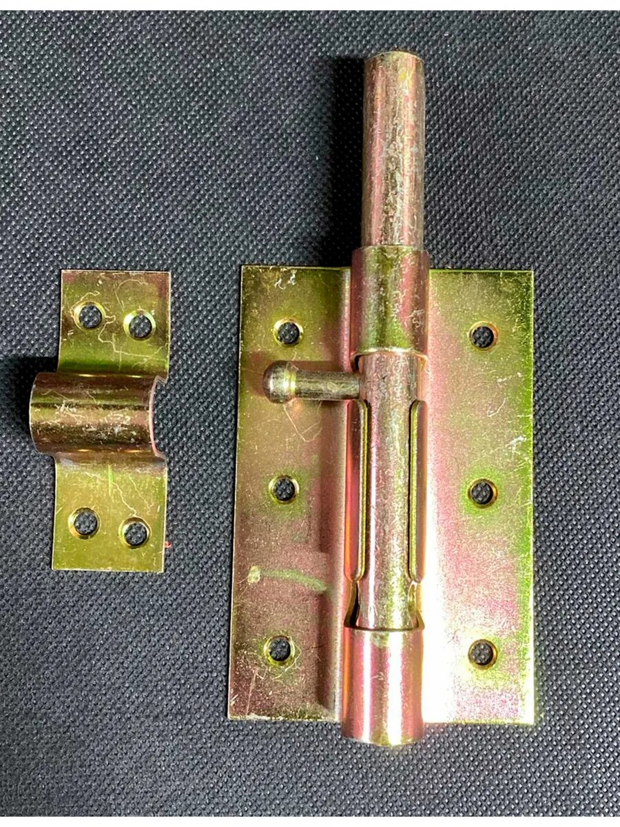 Металлический задвижка дверная шпингалет 777-100мм, монтаж торцевой