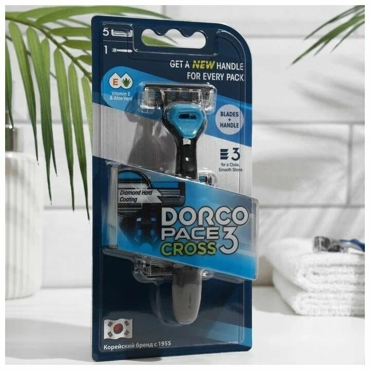 Станок для бритья DORCO "Pace 3 Cross", 5 сменных кассет