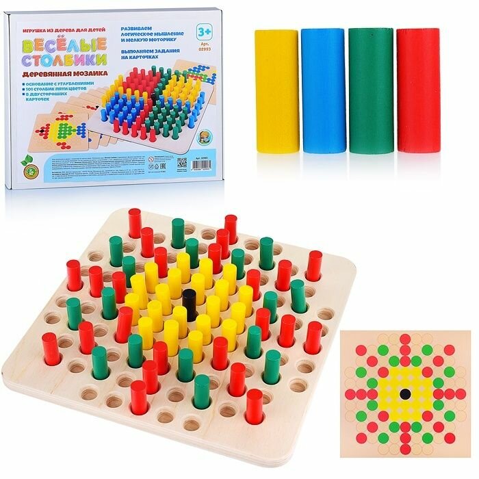 Мозаика Десятое Королевство деревянная Веселые столбики 101 эл (02993)