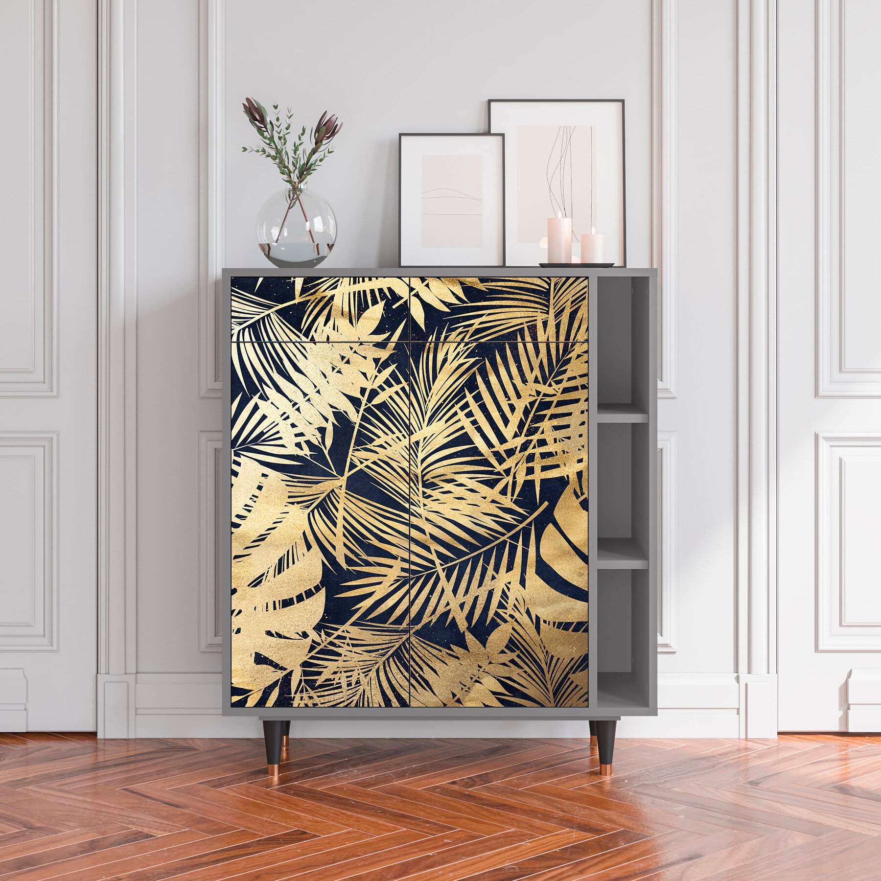 Комод - STORYZ - BS6 Jungle Vibes, Размер - 94 x 110 x 41 см, Цвет корпуса - , Серый