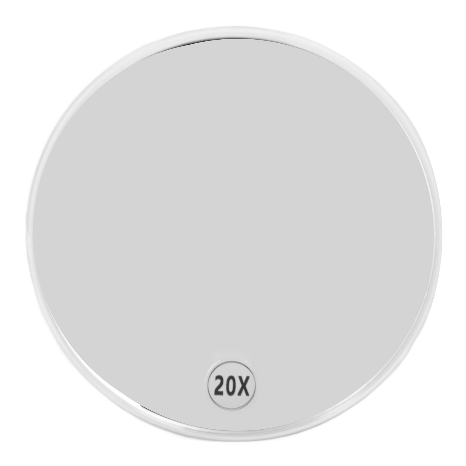 20 -кратное увеличительное зеркало с 3 всасывающими чашками пространство, спасающее портативное круглое сильное зеркало всасывания для ванной комнаты белый