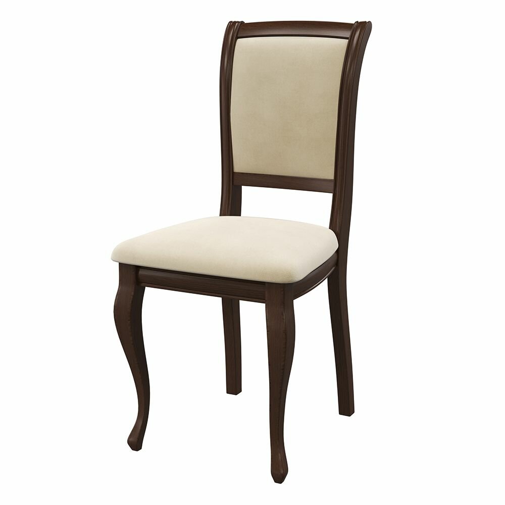 Стул деревянный румба, массив бука, темный орех , без патины , кремовый