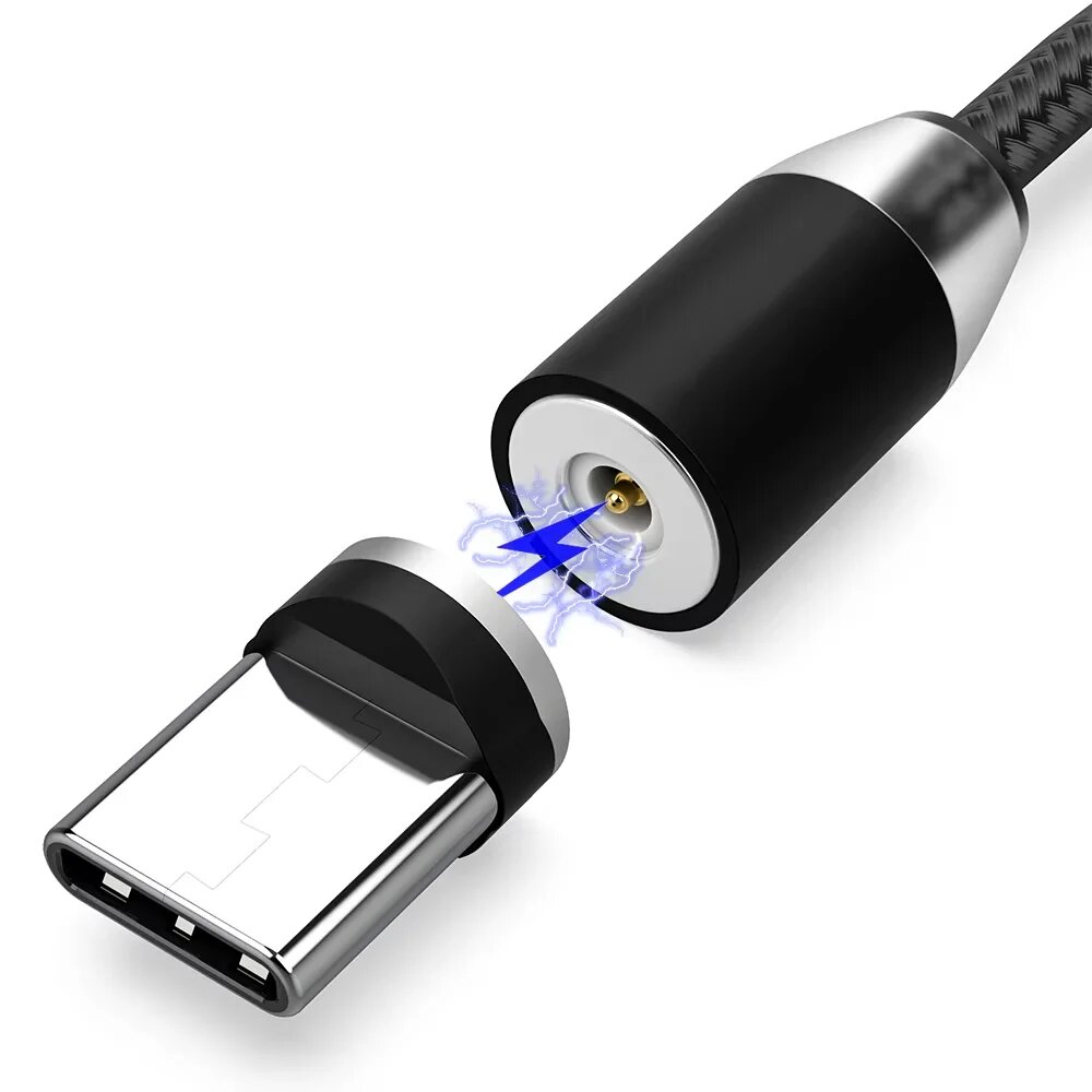 Магнитный кабель USB Type-C 1м, черный