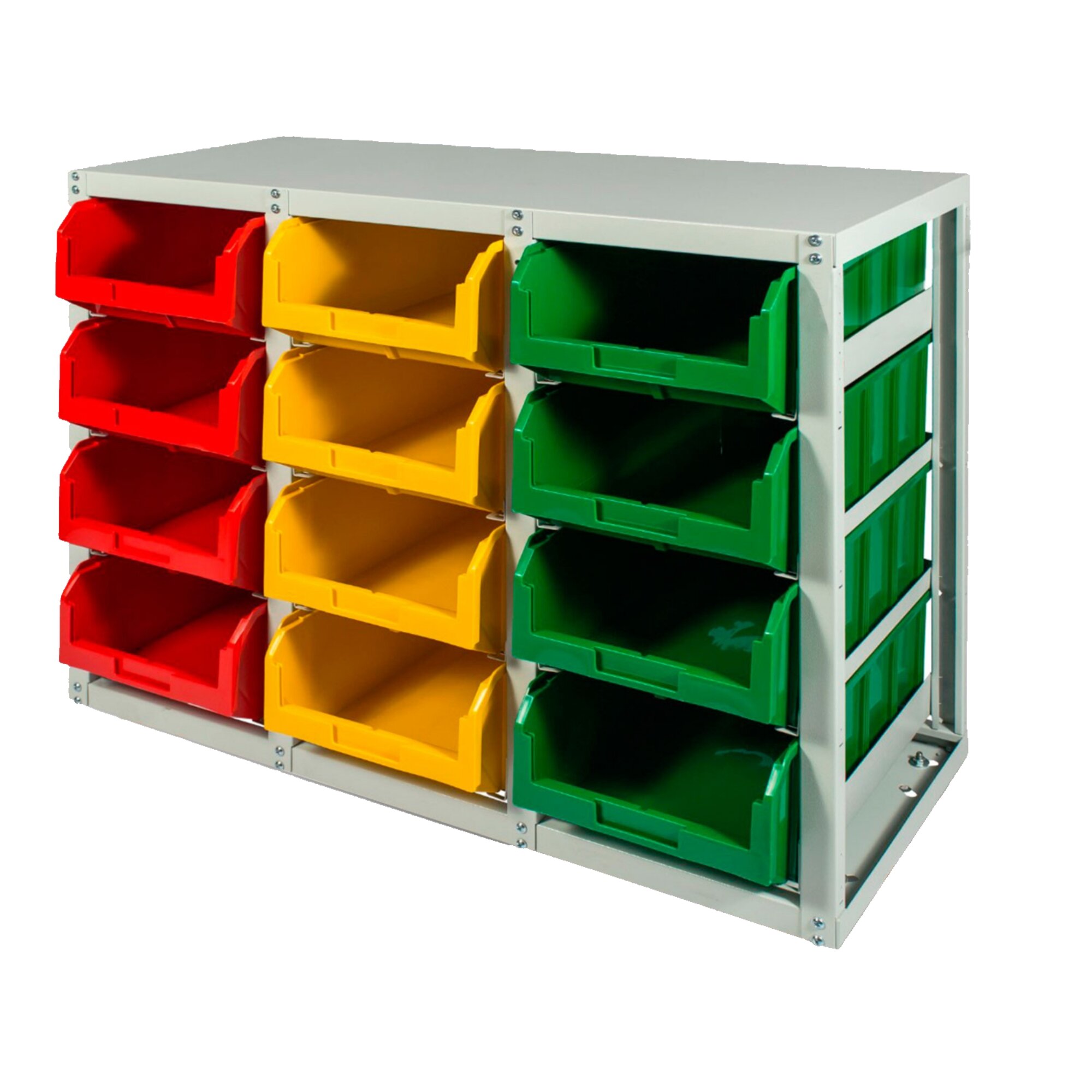 Стеллаж стационарный с пластиковыми ящиками Стелла-техник V4-12, 12 ящиков V-4