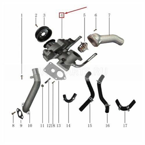 Насос водяной JAC N-25, N-35, ШТ Jac 1041100FD020