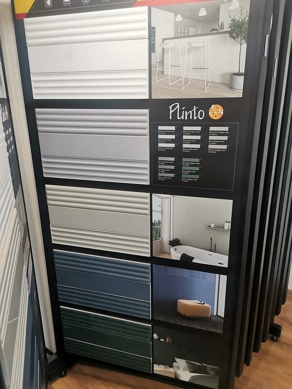 Керамическая плитка DNA Tiles Plinto Out Grey Gloss 78803296 настенная 10,7х54,2 см