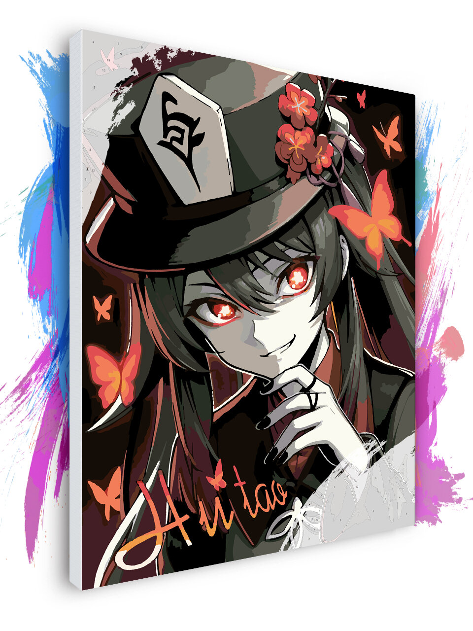 Картина по номерам на холсте Genshin Impact - Ху Тао с ухмылкой, 30 х 40 см