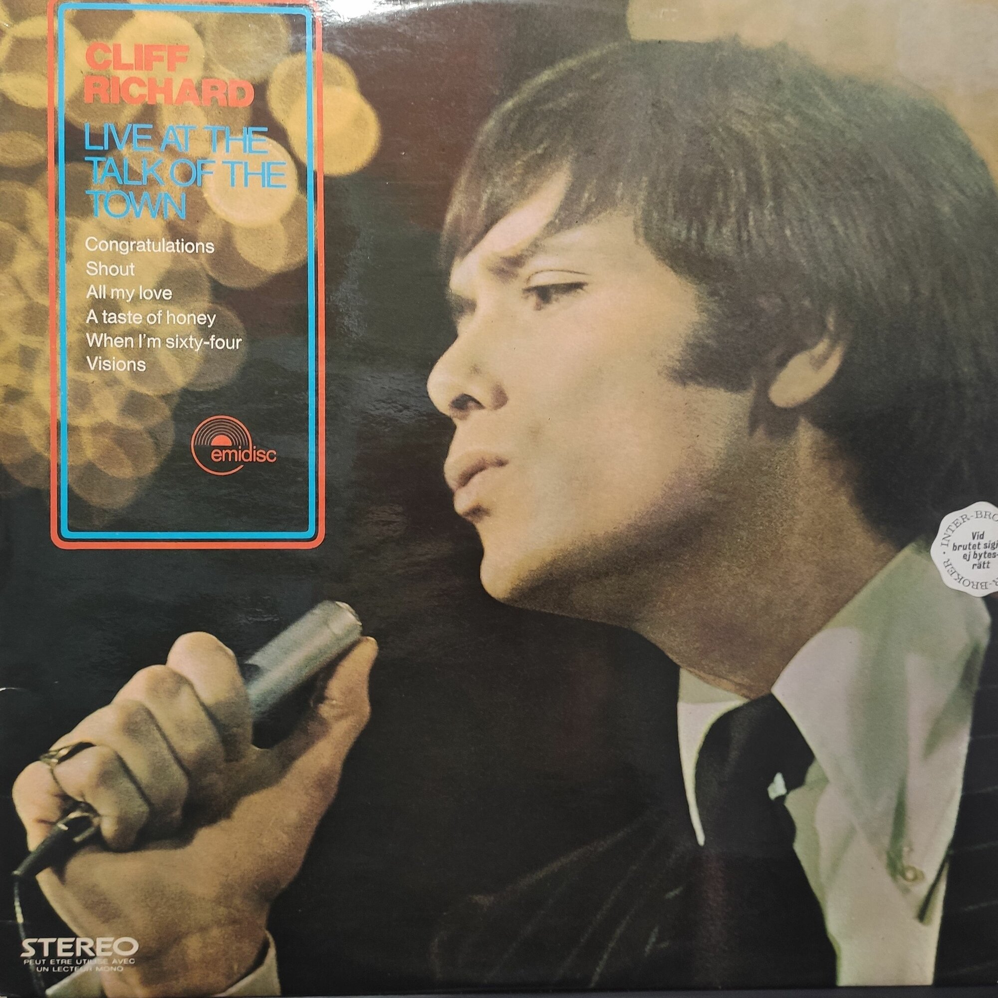 Клифф Ричард / Cliff Richard - Live At The Talk Of The Town (1LP Emidisc, Франция 1970, EX/EX)