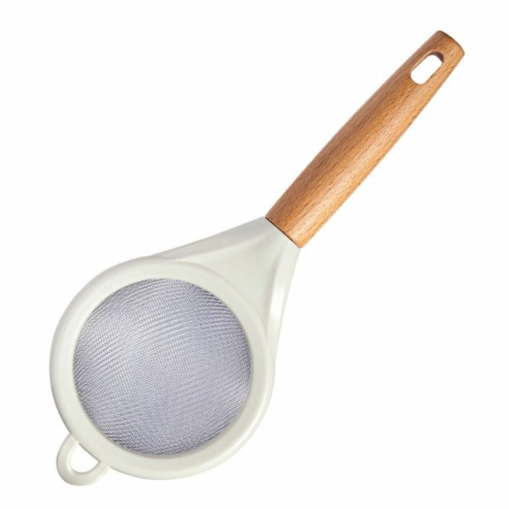 Тонкое сито из нержавеющей стали с деревянной ручкой для муки какао и чая универсальное кухонное ситечко для просеивания и фильтрации