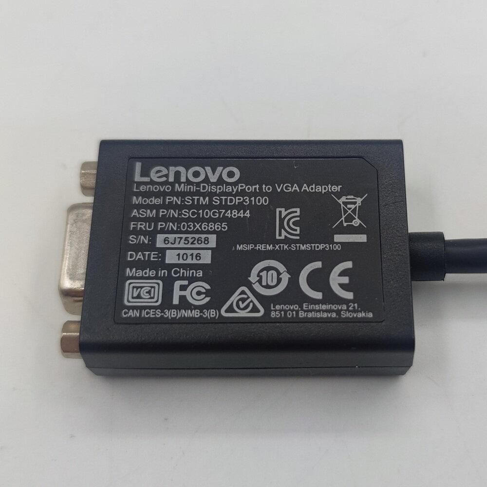 Адаптер Lenovo STDP3100 Mini-Display to VGA Adapter 03X6865 SC10G74844