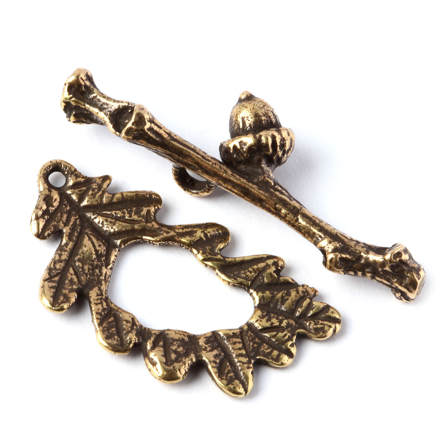 Застёжка 30х16.5мм, Anna Bronze, тогл, Дуб, базовый материал - латунь, цвет античная латунь (золотистый с чернением), 1 шт.