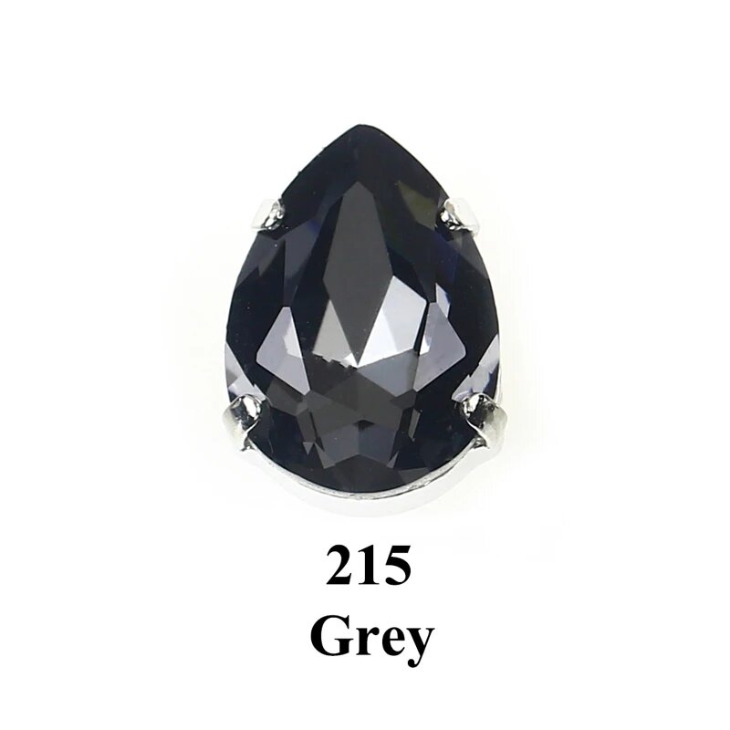 Стразы Алмаз кристаллы капля Серый, 10 X14mm, 215