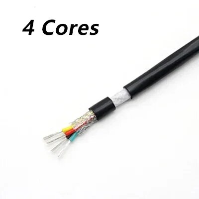 Экранированный провод из силикона 22-13 AWG 2-6 жил 22AWG Sq 0.3mm, Black x 4 Cores
