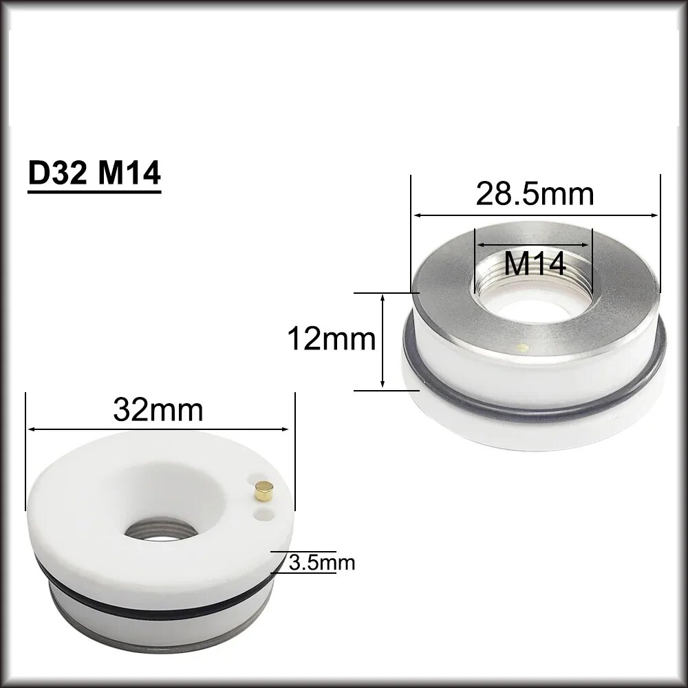 Керамические держатели сопел для лазерной резки Raytools 1pcs, D32 M14