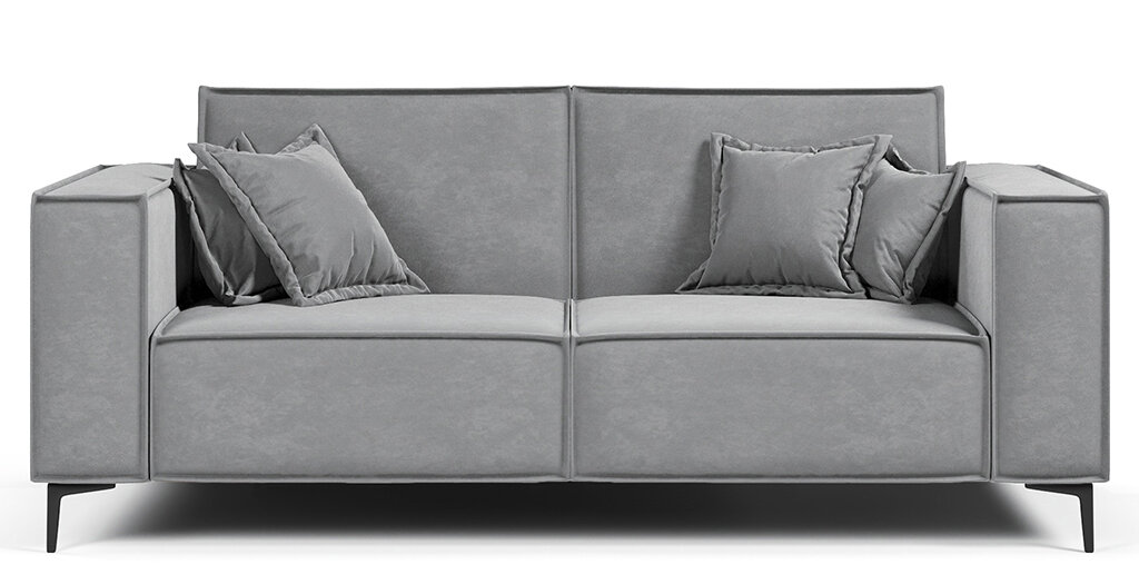 Диван-кровать Авиньон Мини, 180х95х90 см, велюр Bingo Gray, механизм Софа, прямой мягкий диван раскладной