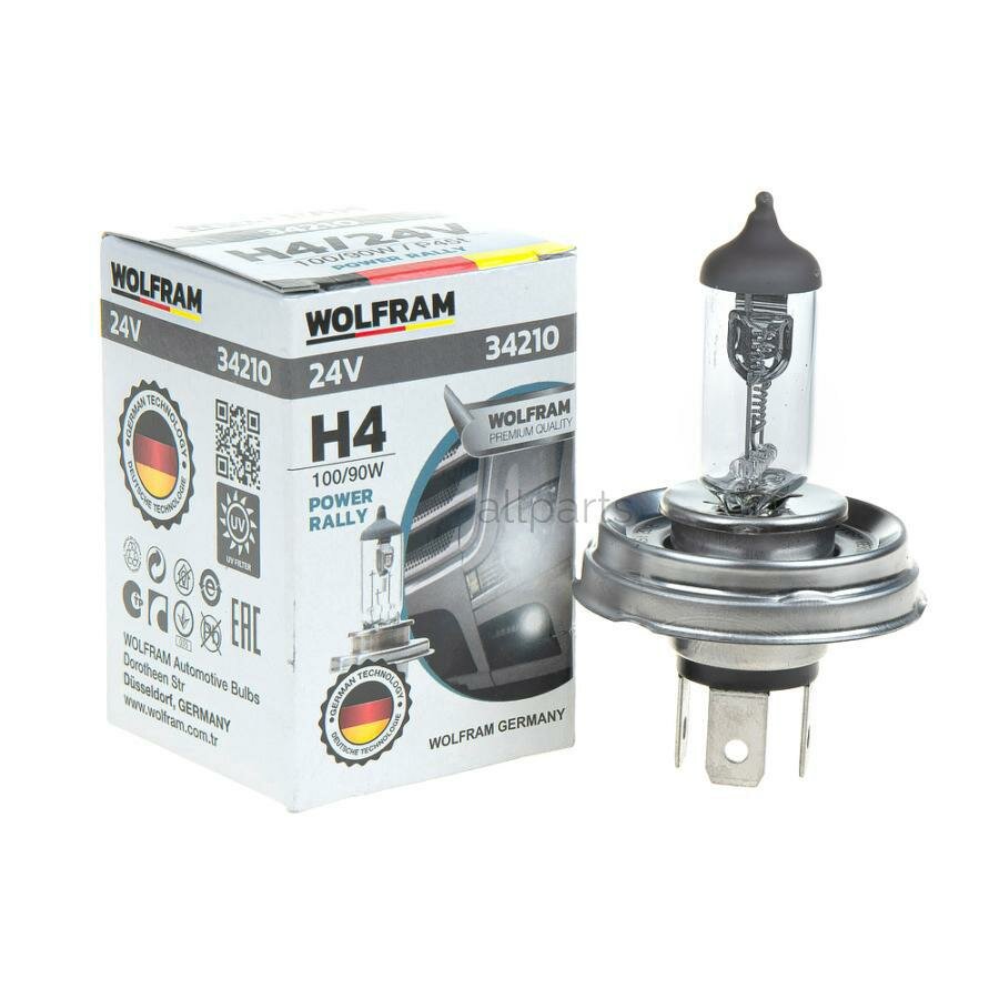 WOLFRAM 34210 Лампа 24V H4 100/90W P45t WOLFRAM HALOGEN BULB 1 шт. картон 34210