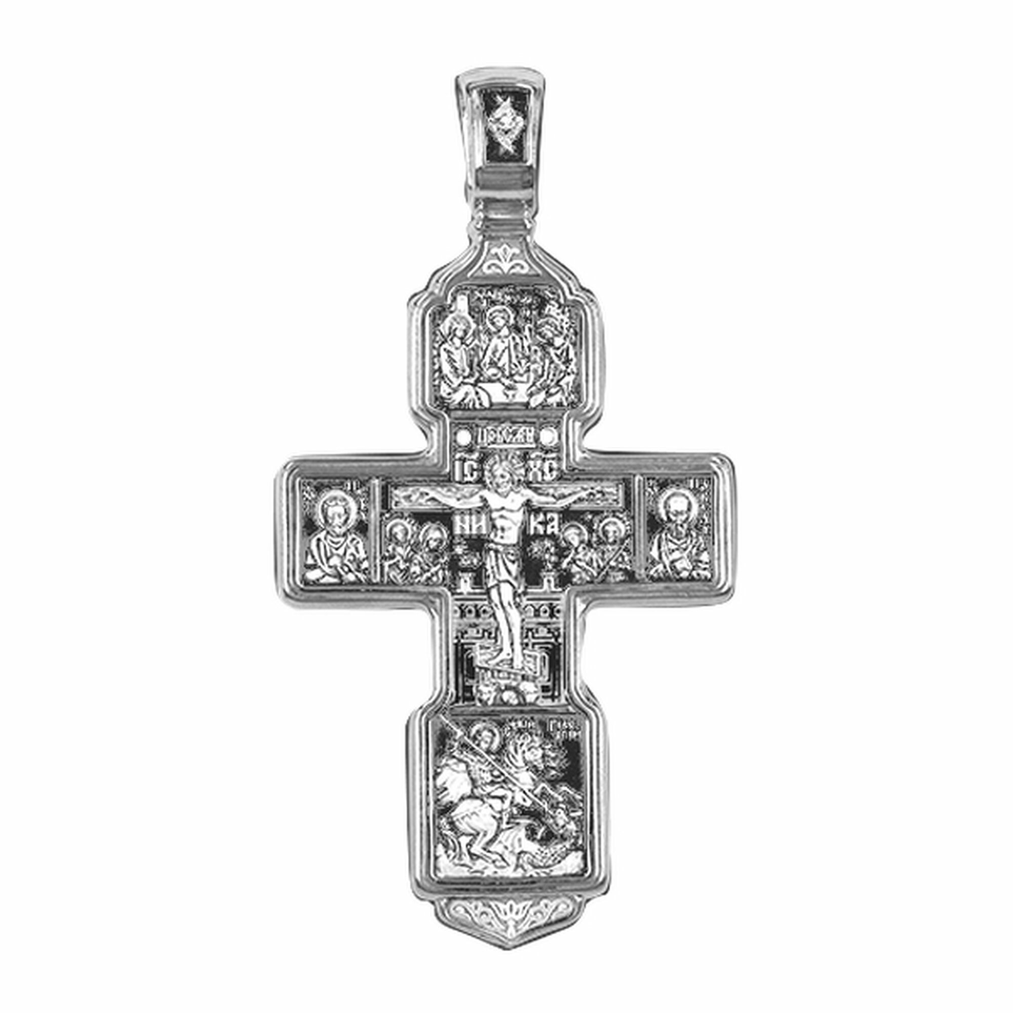 Крестик, серебро, 925 проба, чернение