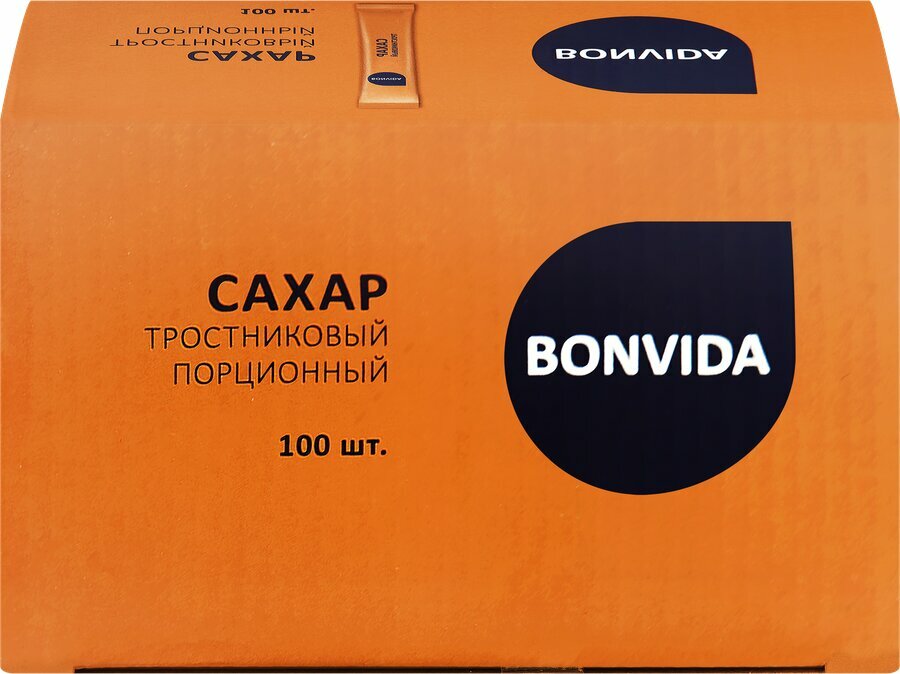 Сахар тростниковый BONVIDA кристаллический, 100х5г