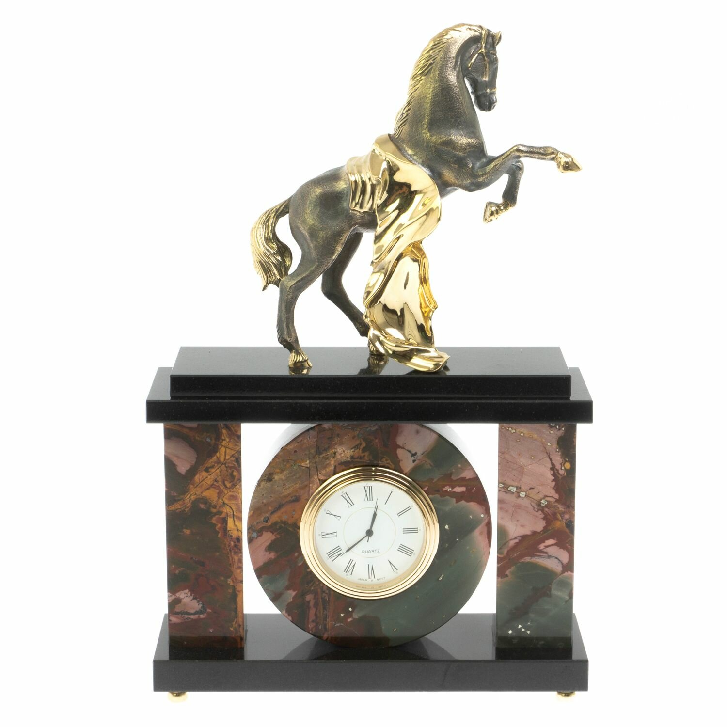 Часы "Конь с попоной" из яшмы