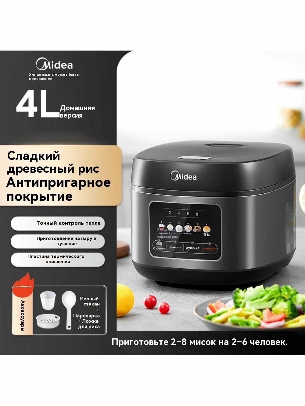 Рисоварка Midea 4 литра MB-RE429
