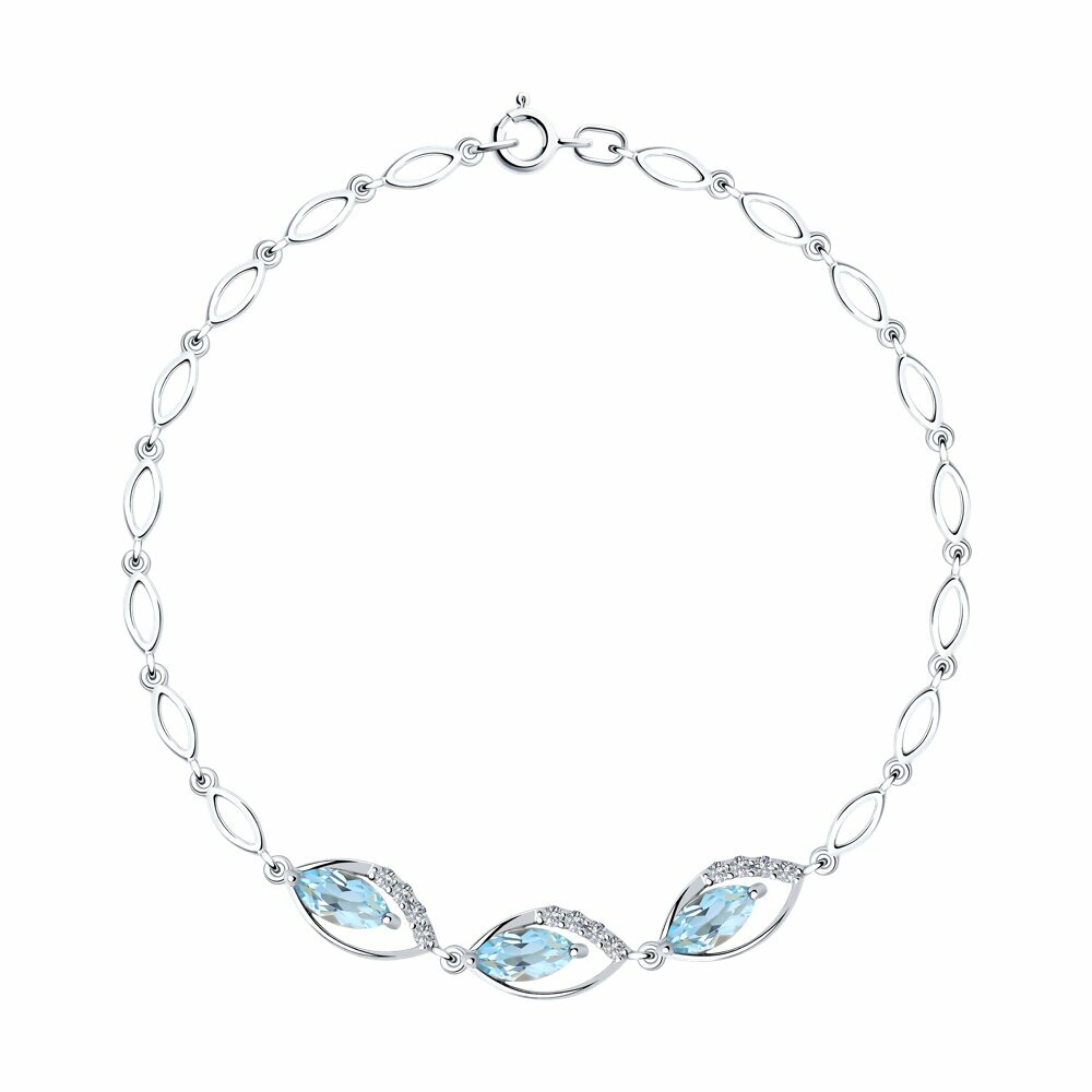 Браслет, серебро, 925 проба, родирование