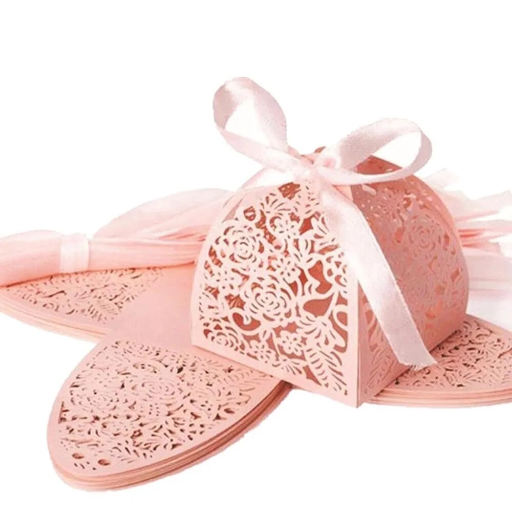 Коробка, розовая, 10 шт, подходит для сладостей, десертов