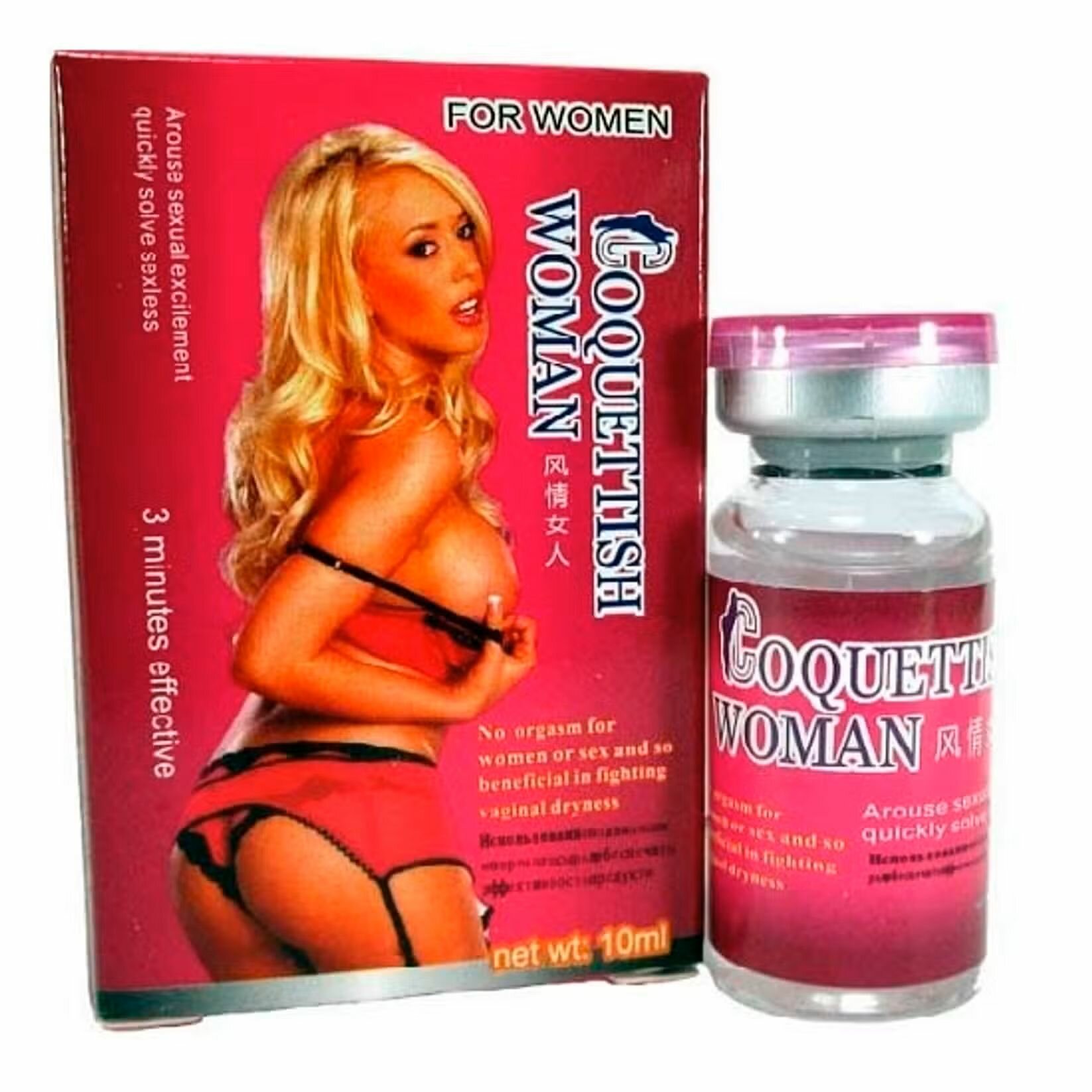 Кокетка женский афродизиак, возбудитель Coquettish woman 9 шт x 10 мл с 9 порошками