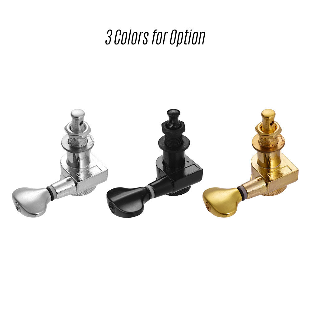 6 Pieces Guitar Machine Heads Knobs String Tuning Peg Locking Tuners for Acoustic Electric Guitars 3L3R with Mounting Screws and Ferrules Gold