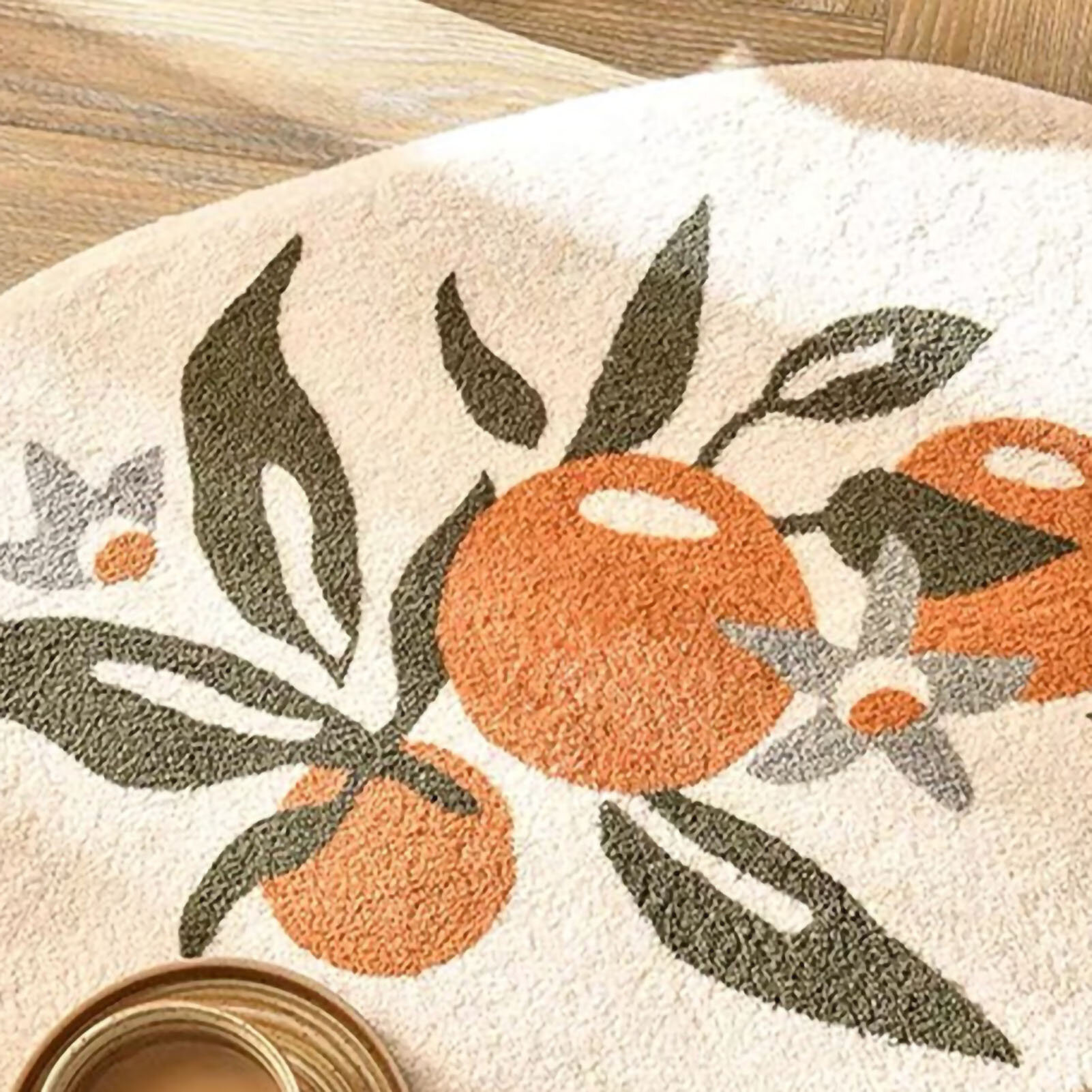 Water Absorbent Mat Soft Eco Friendly Flower Pattern Bathroom for Indoor Bedroom Gardenia 50x80cm / 19.69x31.50in