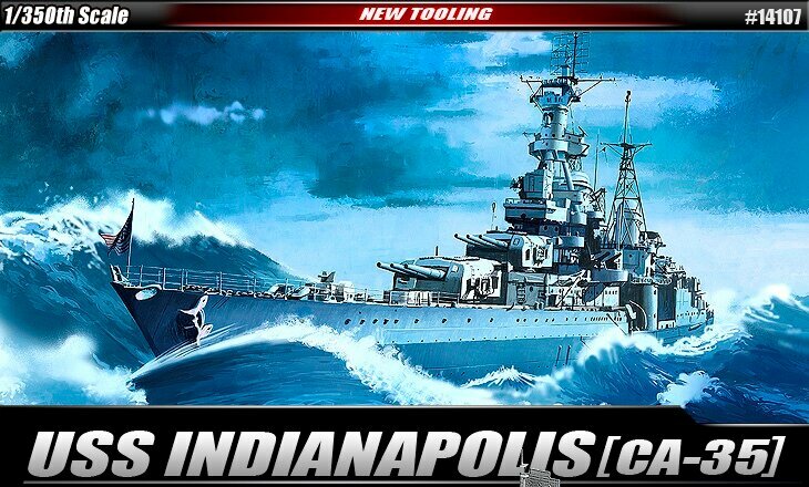 Сборная модель "Корабль USS CA-35 INDIANAPOLIS" (1:350), артикул 14107