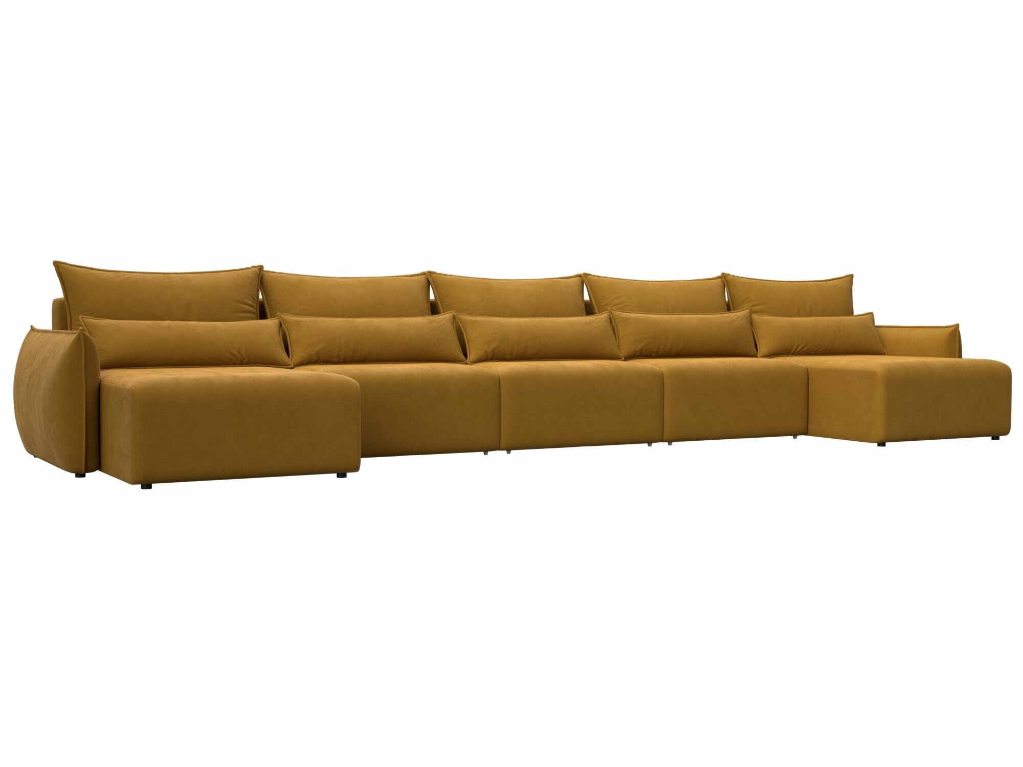 Диван п-образный Luna НПБ МегаЛонг, велюр, 518x160x96, желтый