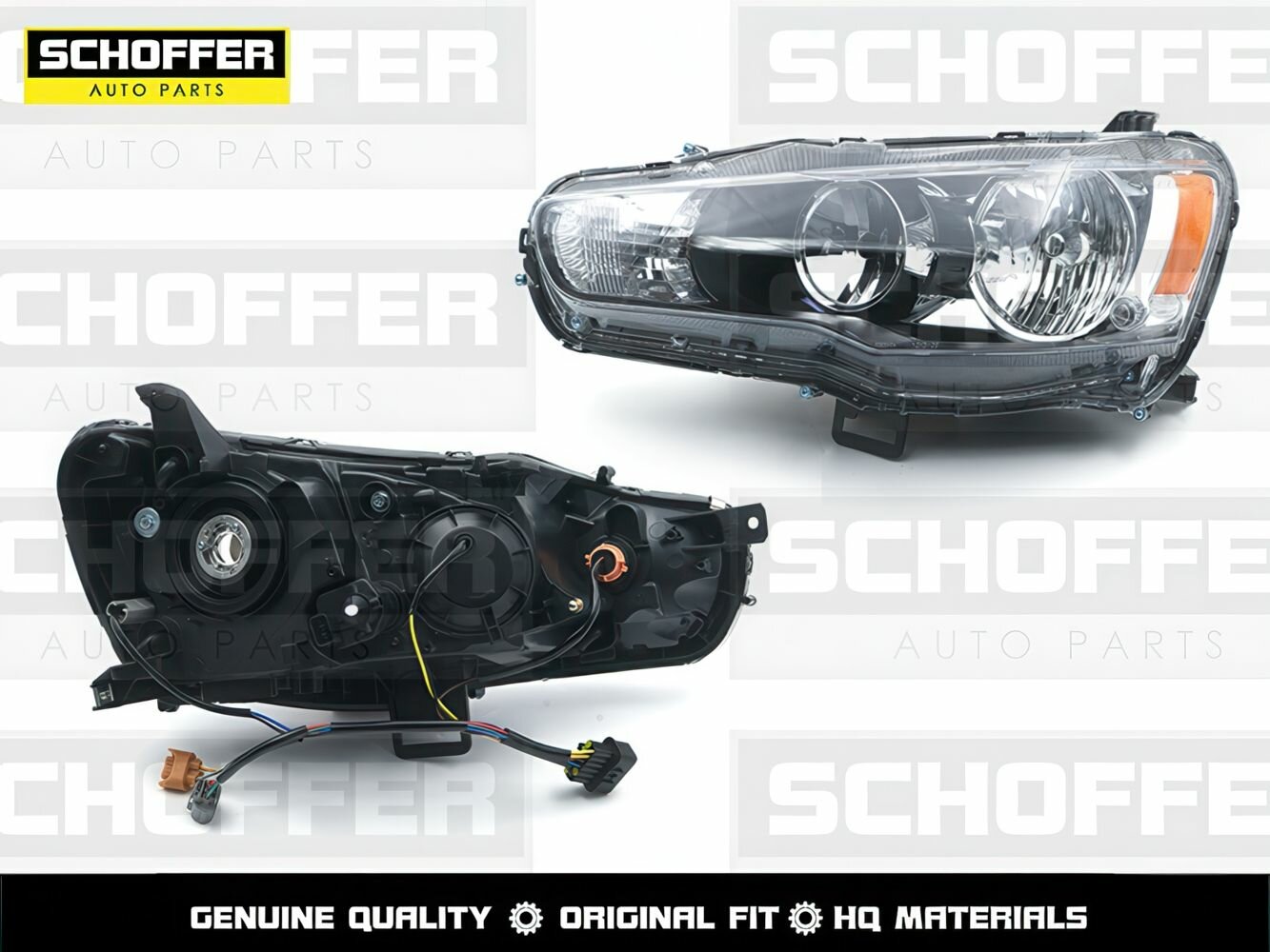 Фара левая галоген с корректором, для Митсубиси Лансер X 2007-2016 Mitsubishi Lancer X 2007-2016, артикул SHF-12054, производителя SCHOFFER