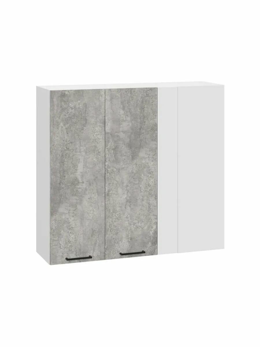 Кухонный модуль навесной, шкаф угловой Урбан с полками, с доводчиками, 100х29.6х91.2 см, Белый / Цемент светлый